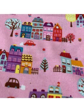Joann | Office | Joann Exclusive Pink Flannel Fabric Colorful Houses ...